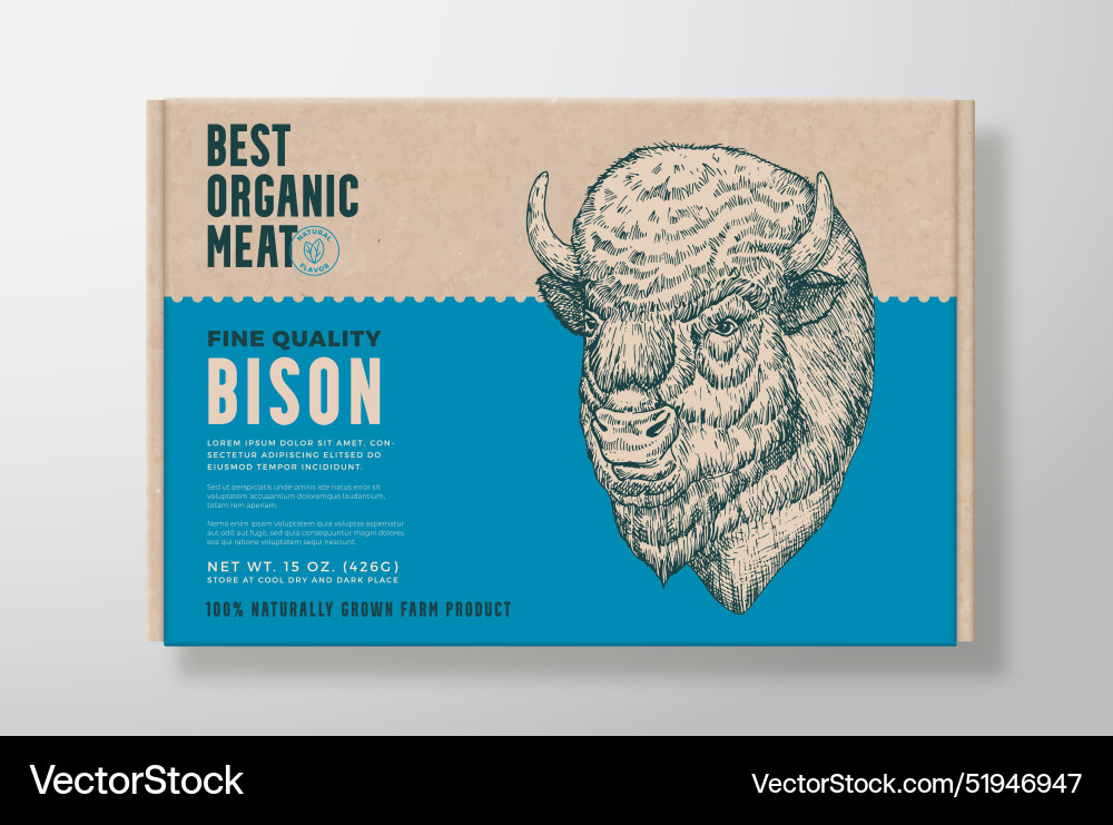 Beef meat packaging label design on a craft Vector Image