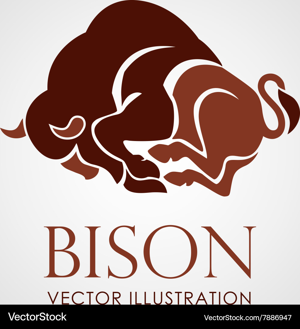 Bison icon isolat Royalty Free Vector Image - VectorStock