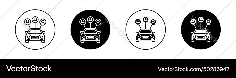 Carpooling Share Icon Set Royalty Free Vector Image