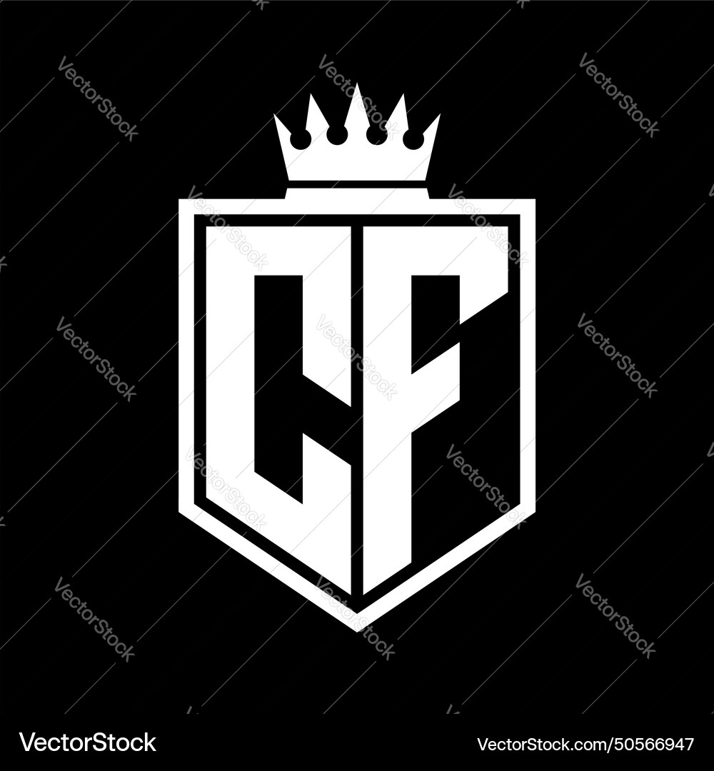 Cf logo monogram bold shield geometric shape Vector Image