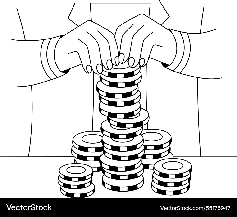 Chip tower in glyph style Royalty Free Vector Image