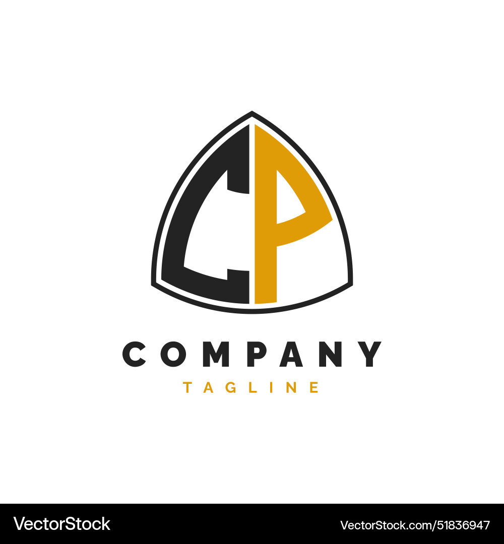 Initial letter cp logo design alphabet cp logo Vector Image