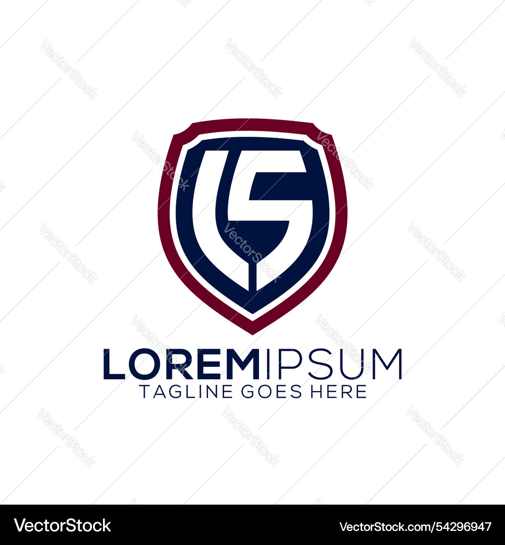 Initial letter ls logo design Royalty Free Vector Image
