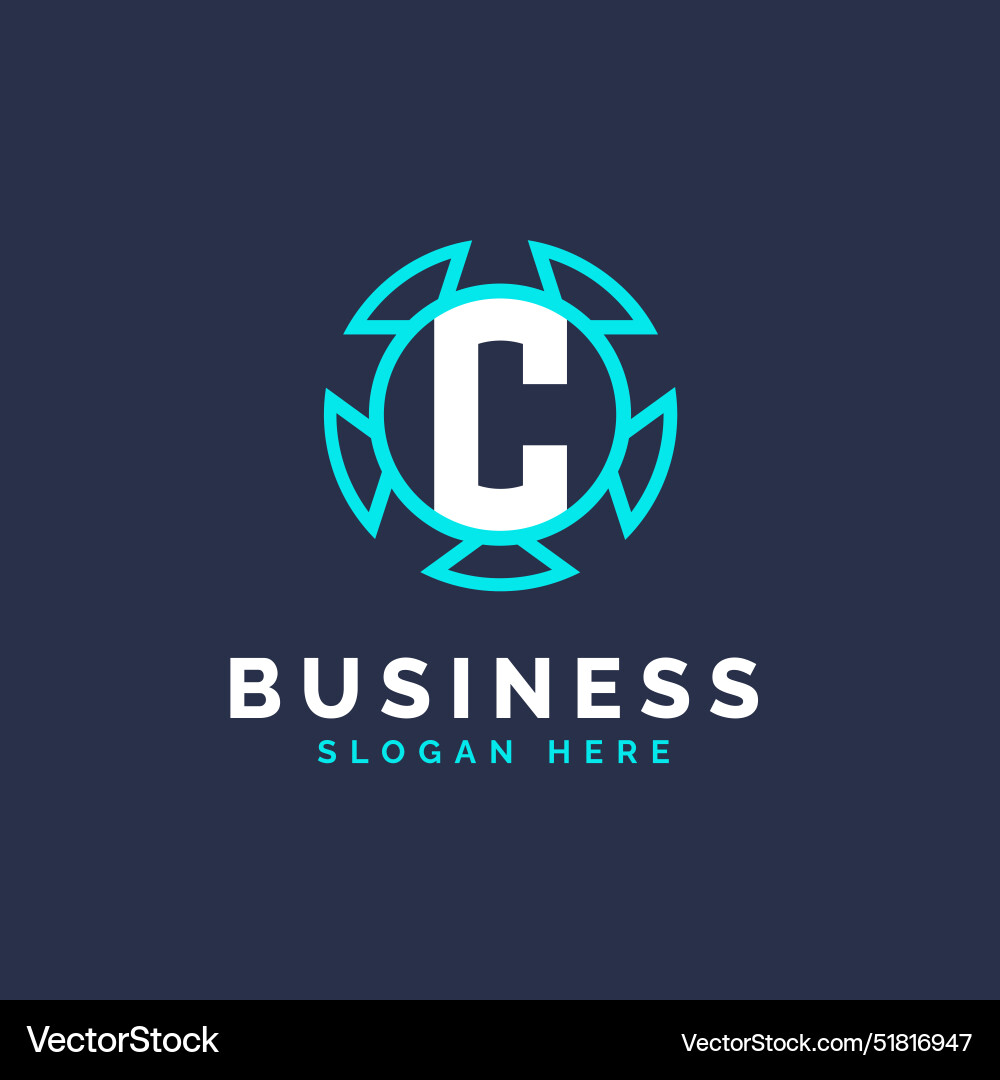 Letter c technology logo design modern alphabet Vector Image