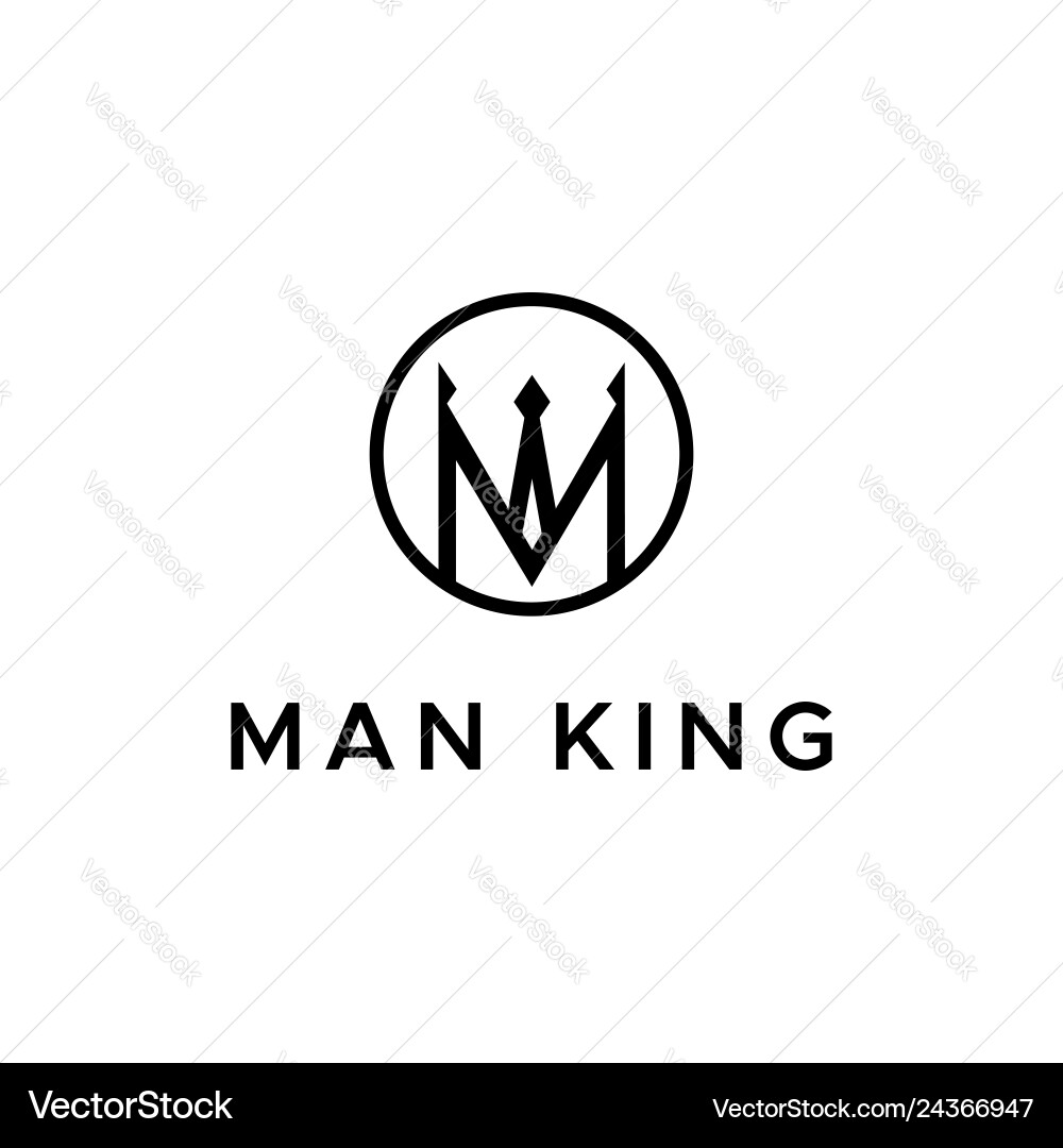 Man king logo Royalty Free Vector Image - VectorStock