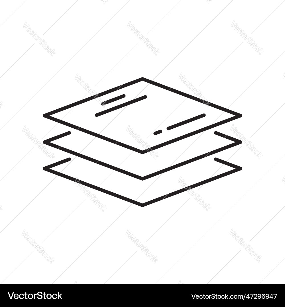 Material layer icon fiber fabric level filter Vector Image