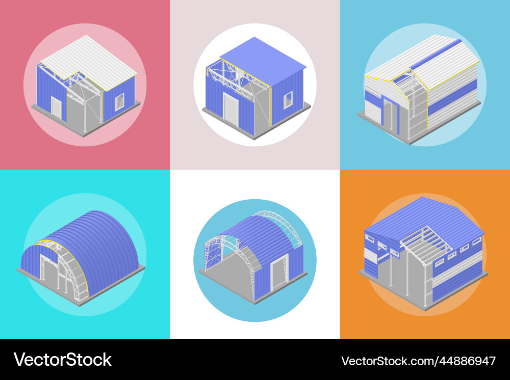 Metal constructions square set Royalty Free Vector Image