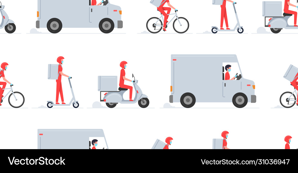 Pattern with online delivery service Royalty Free Vector