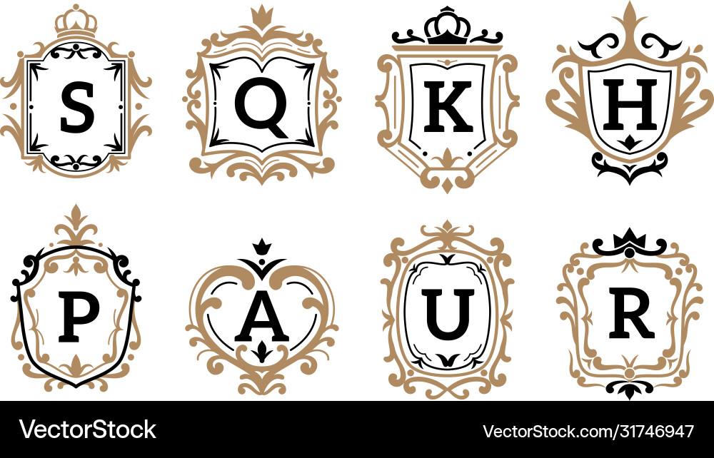 Vintage Royal Monogram Badge Royalty Free Vector Image