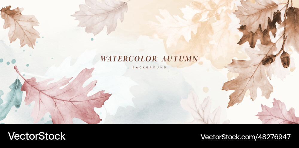 Watercolor abstract art background autumn Vector Image