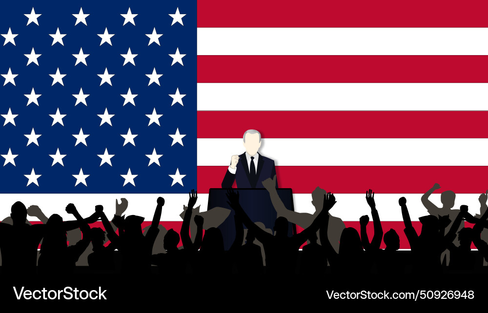 American presidential campaign crowd Royalty Free Vector