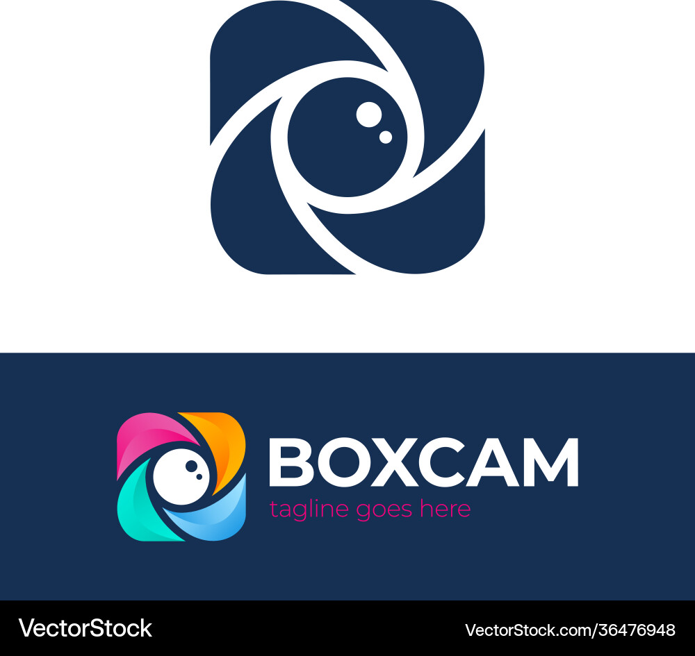 Camera Shutter Logo - Square Box Royalty Free Vector Image