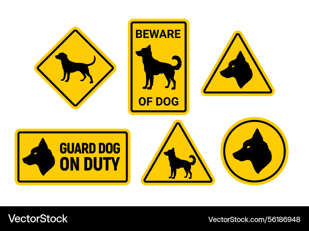 Dog beware sign guard icon danger forbidden Vector Image