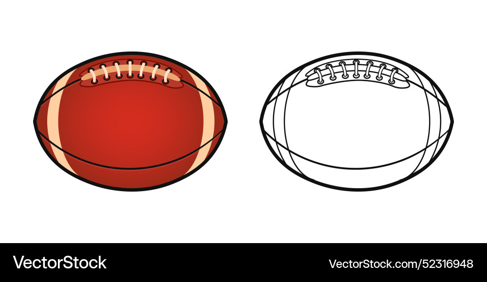 Funny cute happy rugby ball characters bundle set Vector Image