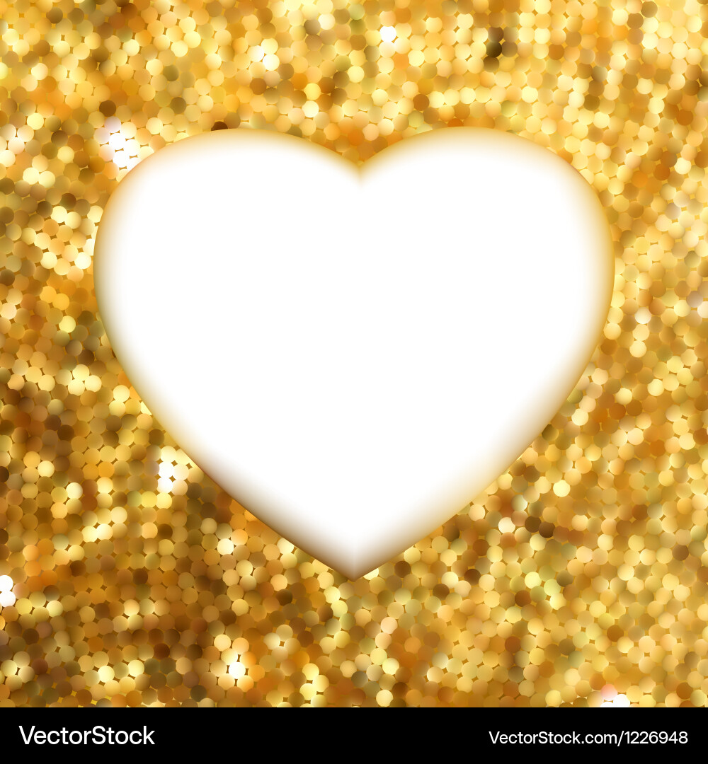 Gold heart frame Royalty Free Vector Image - VectorStock
