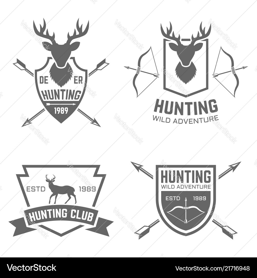 Hunting Club Badges & Emblems Royalty Free Vector Image