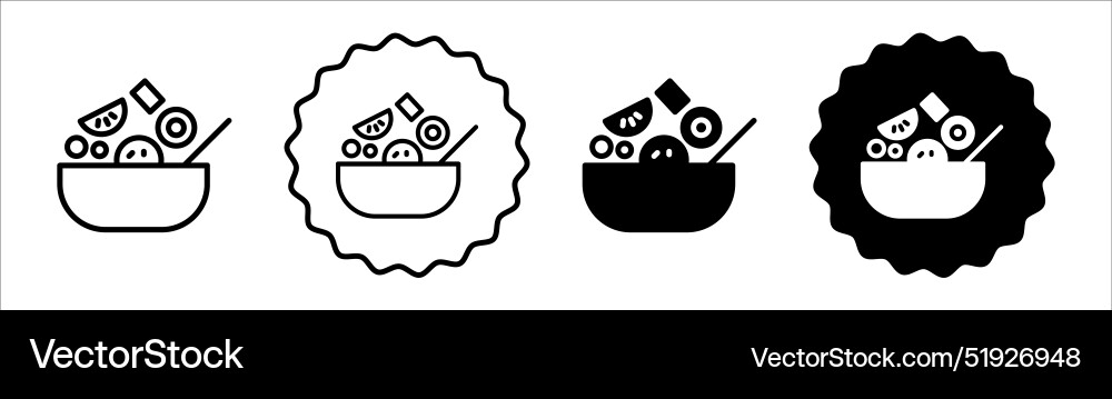 Ingredients mix icon symbol set collection Vector Image