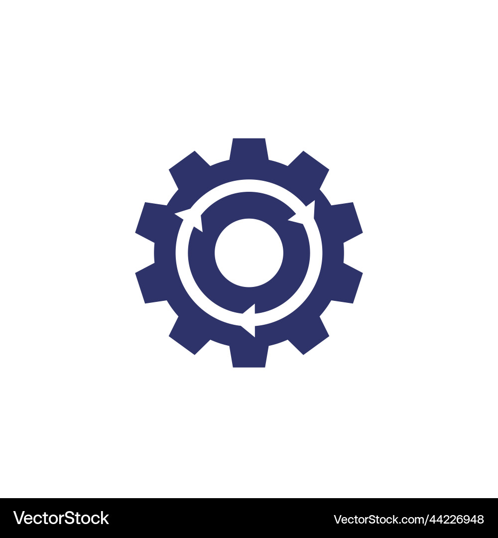 Integration integrate icon gear and arrow Vector Image