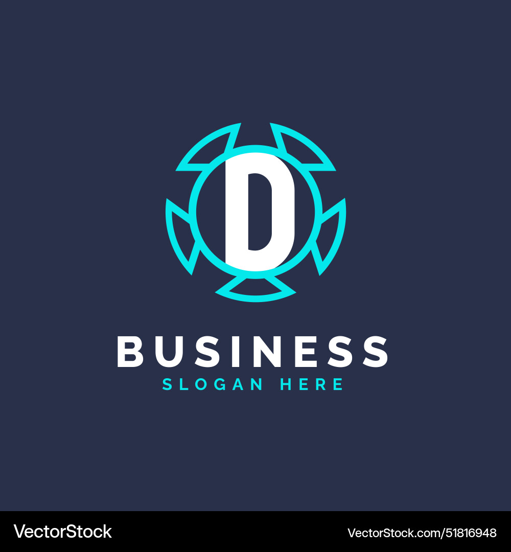 Letter d technology logo design modern alphabet Vector Image