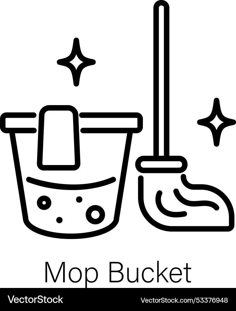 Mop bucket Royalty Free Vector Image - VectorStock