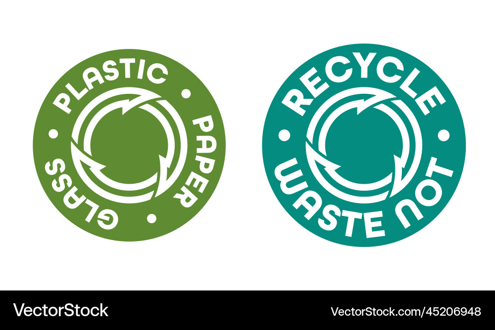 Round green signs recycle Royalty Free Vector Image