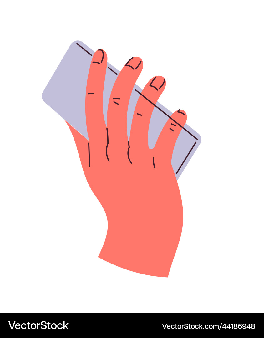 Smartphone in hand Royalty Free Vector Image - VectorStock