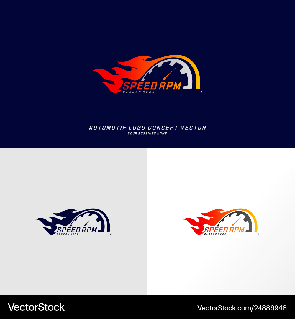 Speedfire Logo - RPM Speedometer Royalty Free Vector Image