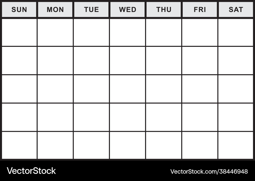 Weekly calendar Royalty Free Vector Image - VectorStock
