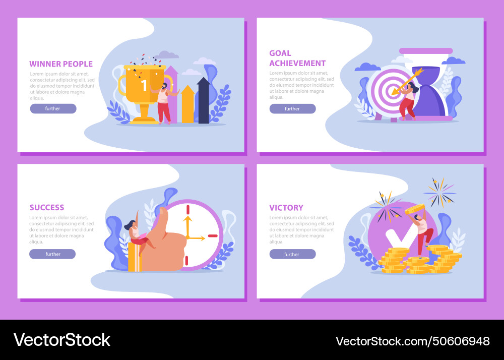 Winners horizontal banners set Royalty Free Vector Image
