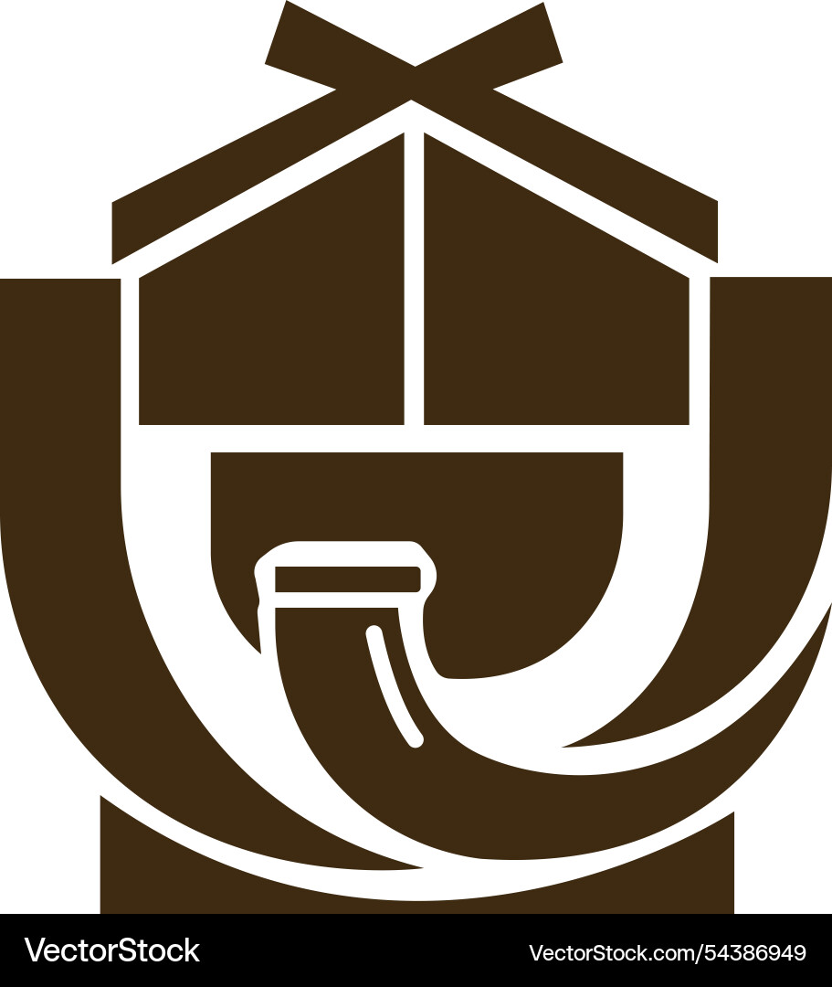 Abstract letter bd home symbol linked overlap logo