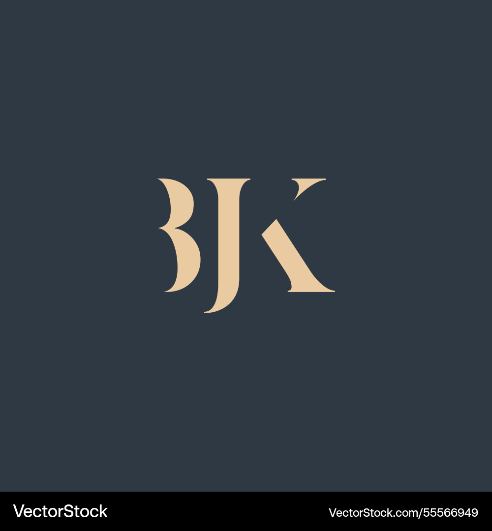 Bjk abstract letter logo Royalty Free Vector Image