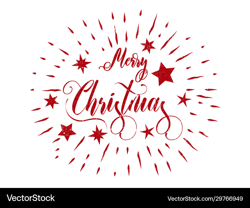 Christmas greeting card merry lettering Royalty Free Vector