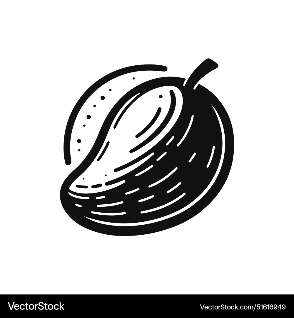 Clean and simple mango silhouette in black and Vector Image