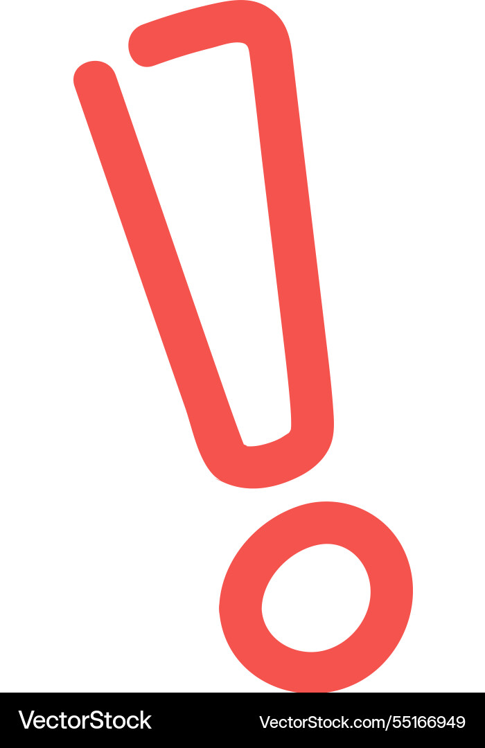 Exclamation mark color doodle element Royalty Free Vector