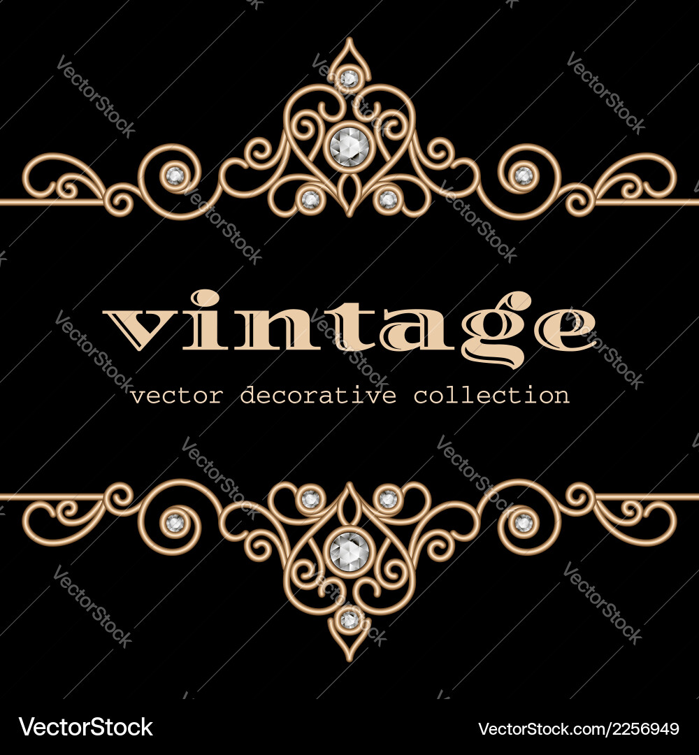 Gold jewelry frame Royalty Free Vector Image - VectorStock