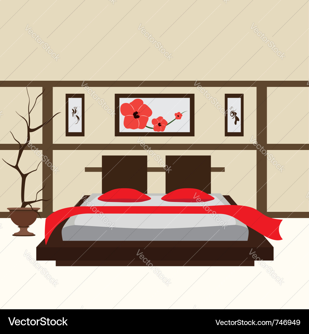 Interior bedroom Royalty Free Vector Image - VectorStock
