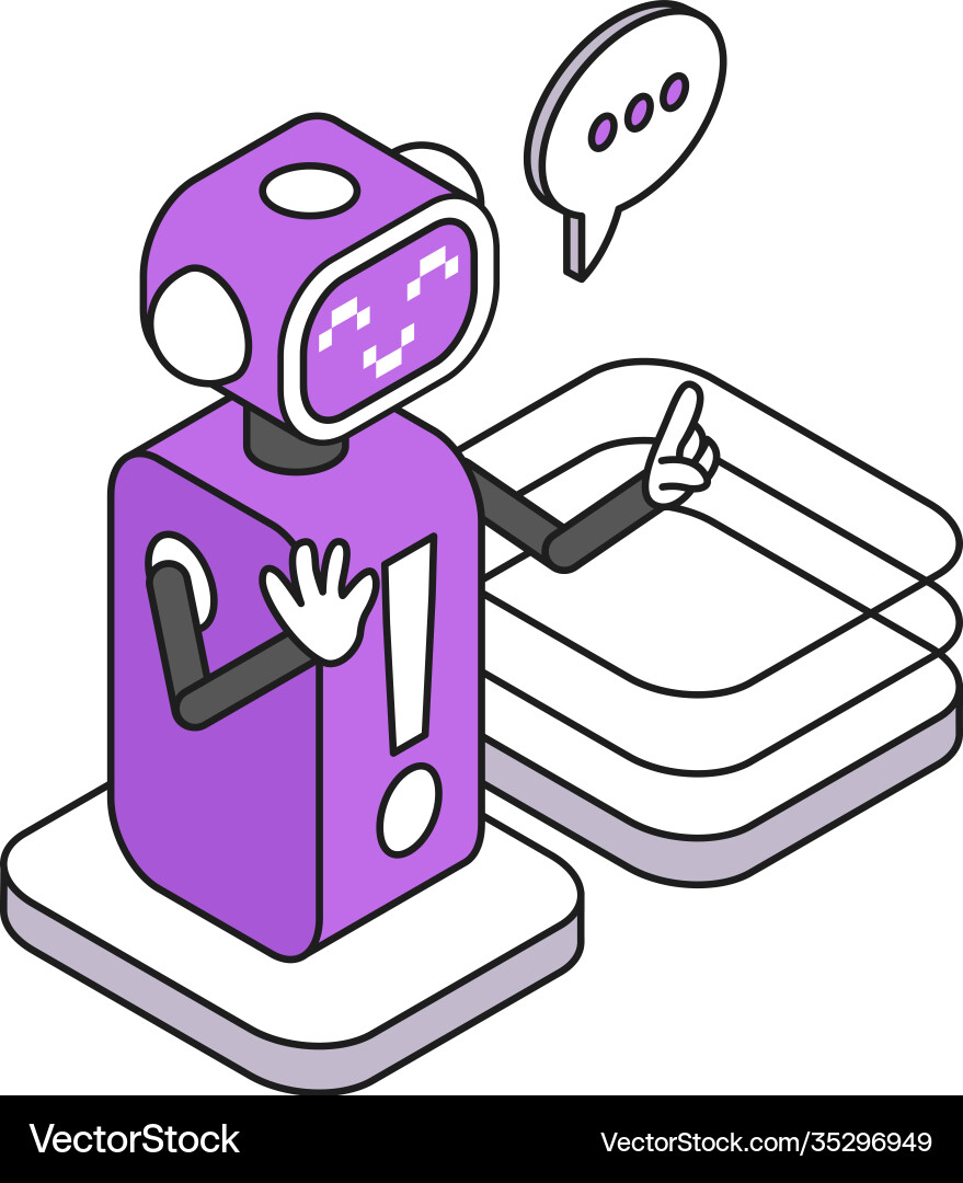 Isometric chatbot concept Royalty Free Vector Image