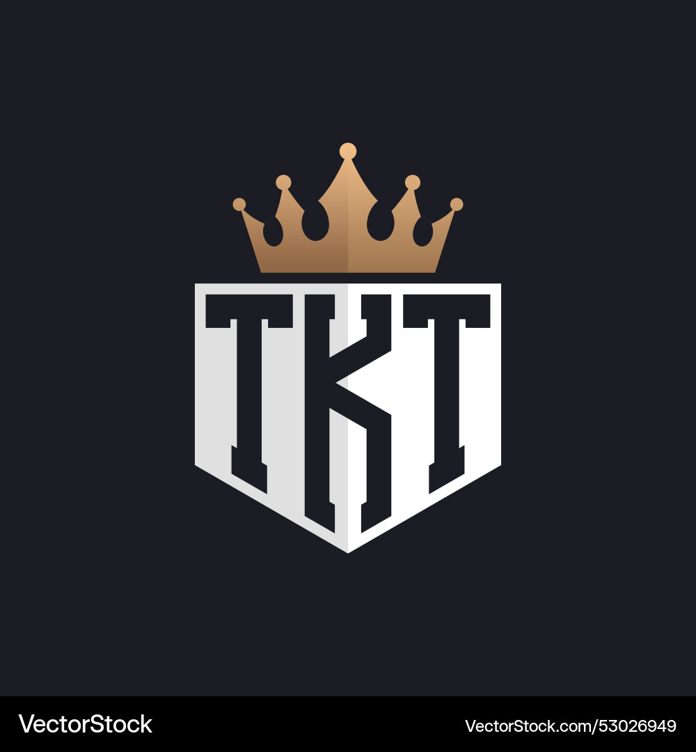 Luxury tkt logo with crown elegant initials Vector Image