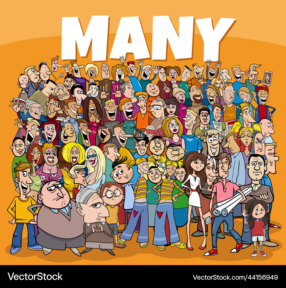 Many cartoon people comic characters group Vector Image