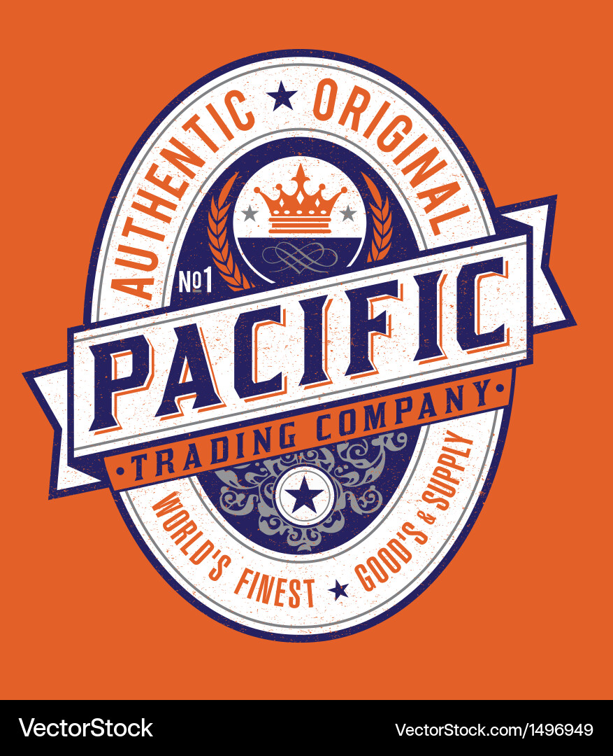 Retro Pacific Label Badge Royalty Free Vector Image