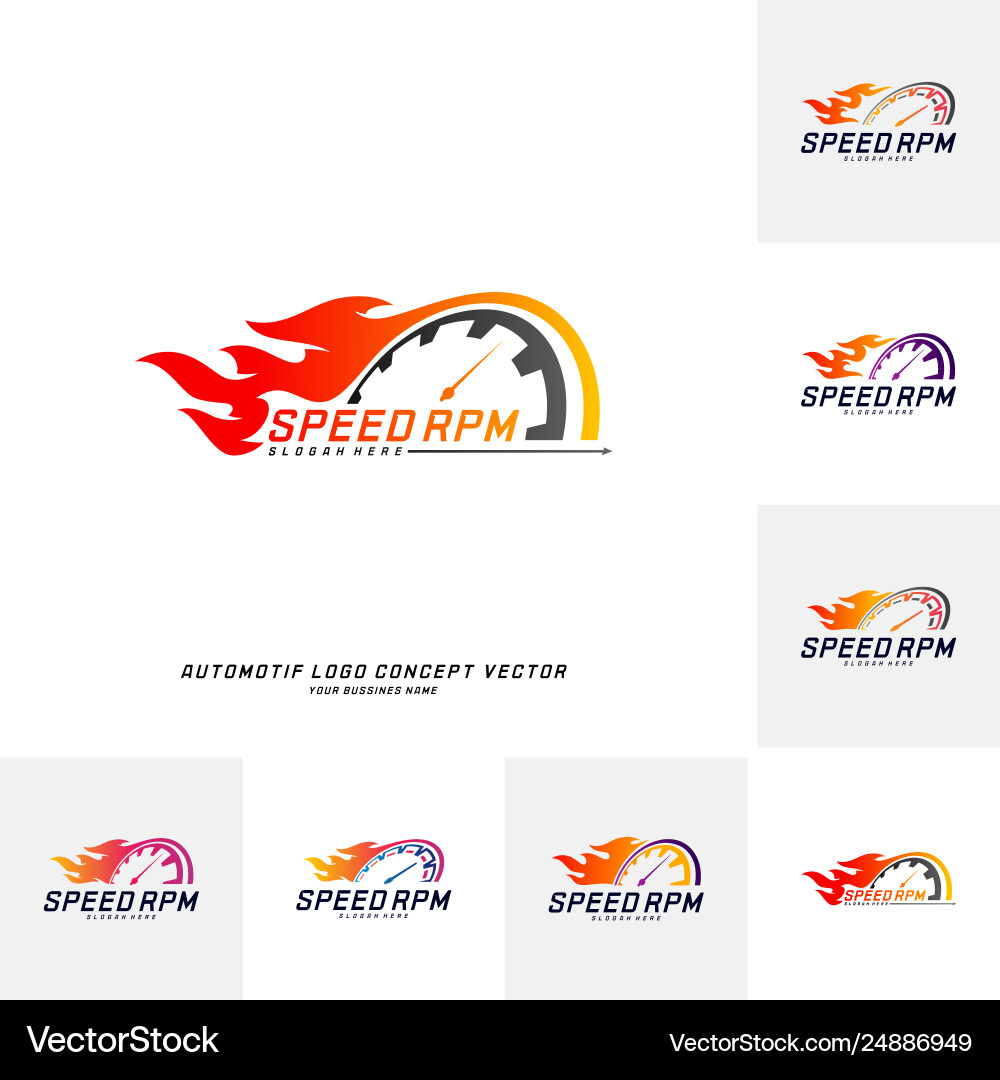 Speedfire Logo - RPM & Speedometer Royalty Free Vector