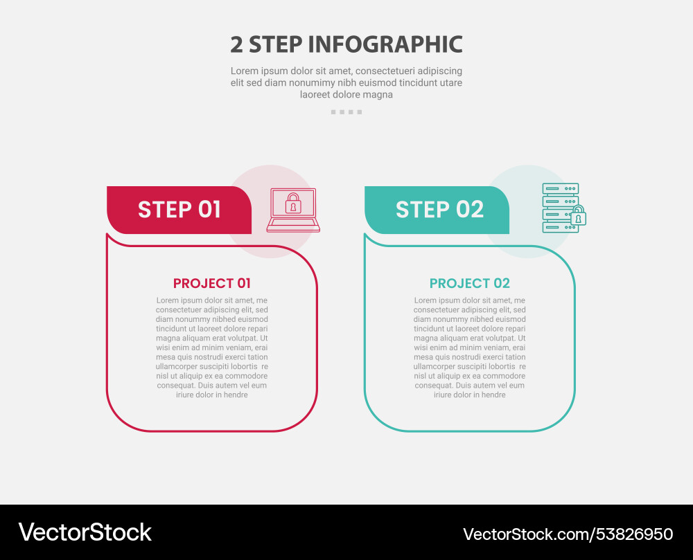 2 points template infographic outline style Vector Image