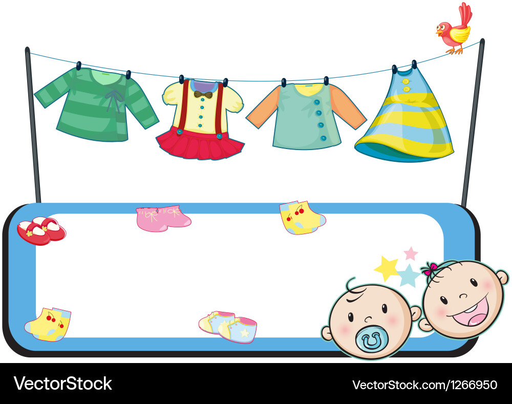 An empty template in front of the hanging clothes Vector Image