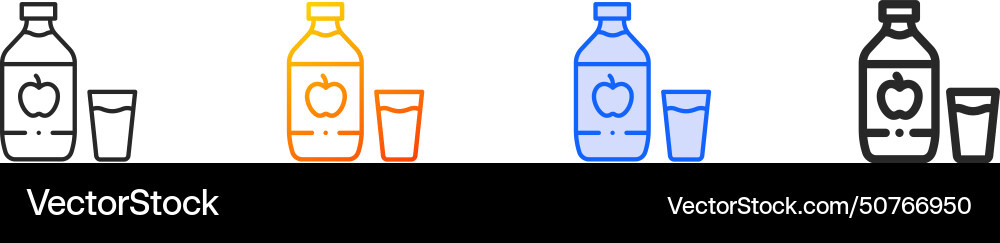 Apple cider vinegar iconthin linear gradient blue Vector Image