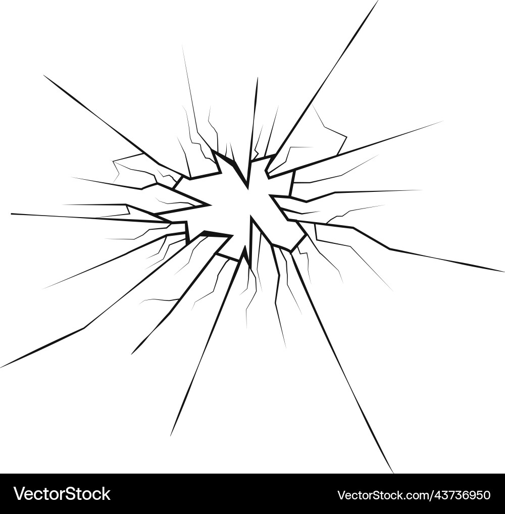 Broken screen realistic shattered glass damaged Vector Image