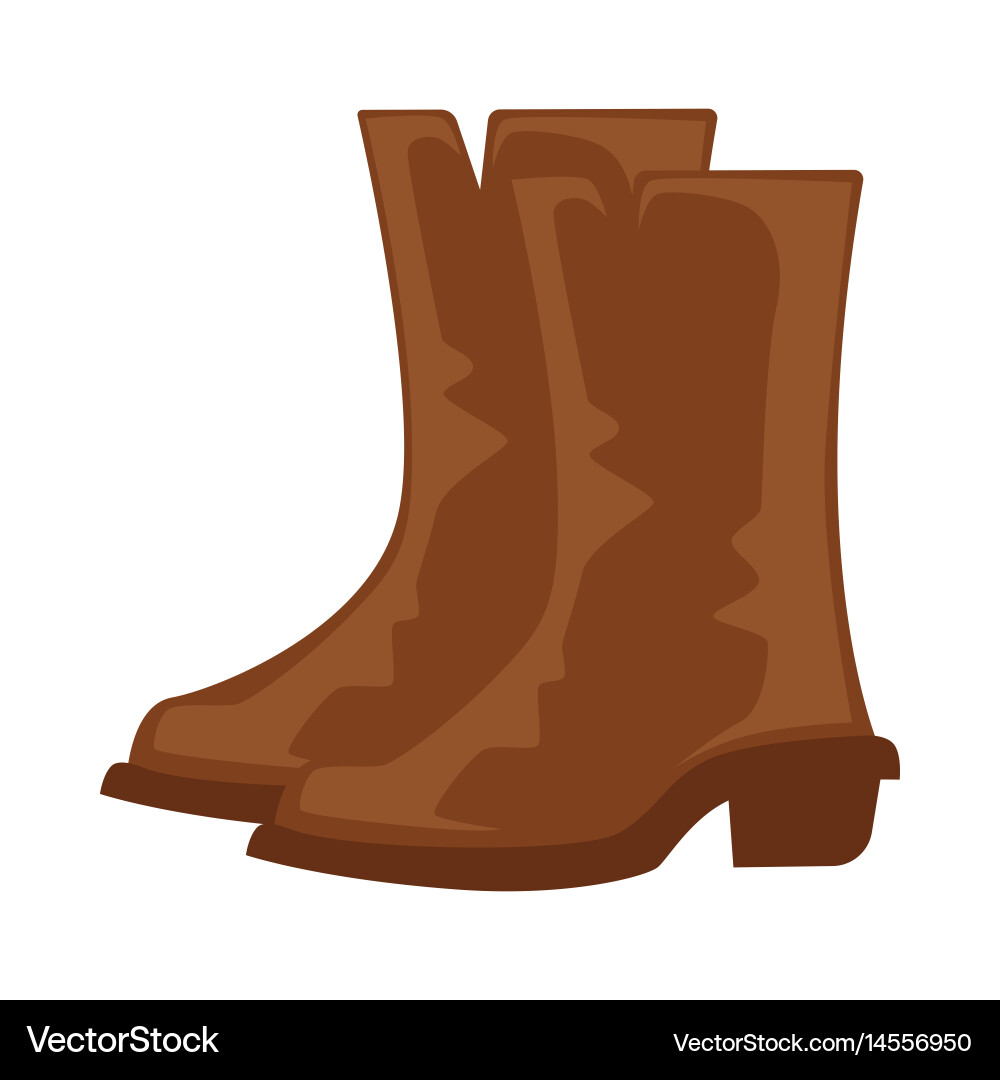 Brown cowboy boots pair isolated on white Vector Image