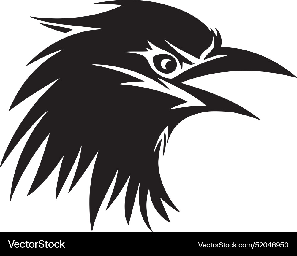 Crow - minimalist and flat logo Royalty Free Vector Image