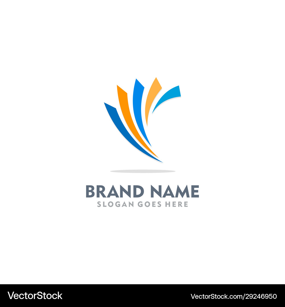 Curve abstract colored logo – Royalty-Free Vector | VectorStock
