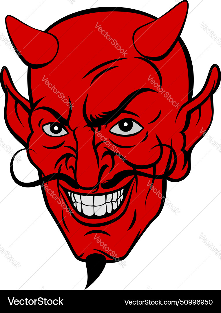 Devil cartoon face Royalty Free Vector Image - VectorStock