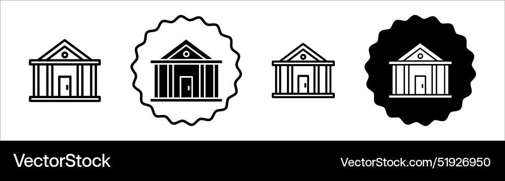 Institute icon symbol set collection Royalty Free Vector